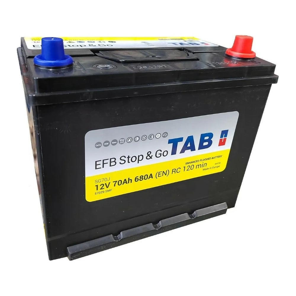 Аккумуляторная батарея TAB EFB Stop&Go 6СТ-70.0 57029 яп. ст./бортик ...
