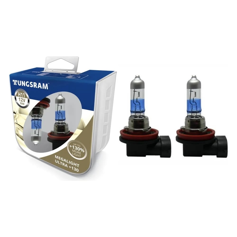 Лампы Tungsram H11 12V-55W Megalight Ultra +130, упаковка 2 шт ...
