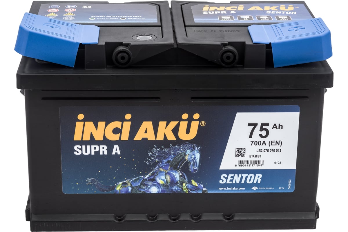 Аккумулятор INCI AKU Supr A 75RS, 700 A, 278x175x175 мм 450533 ...