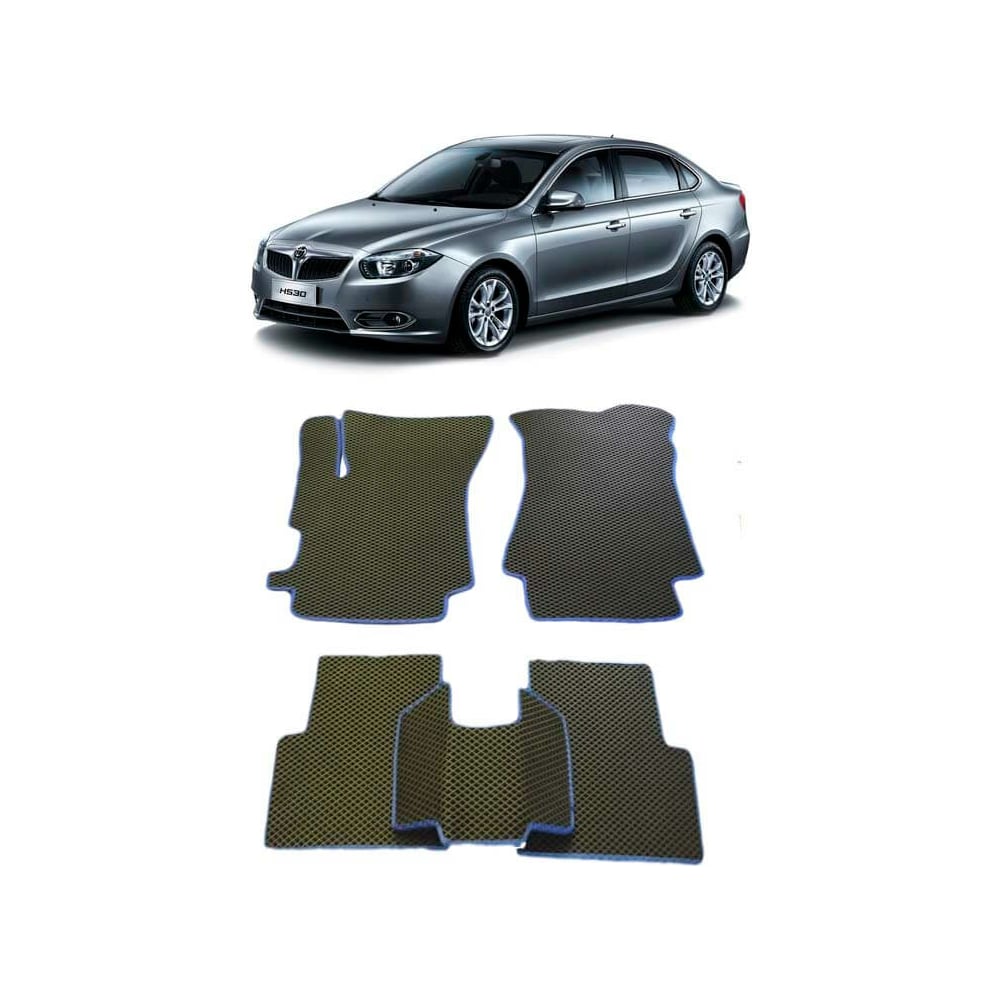 Ковры в салон автомобиля Eva Smart brilliance h530 2011 - эва сота чёрные c коричневой ...