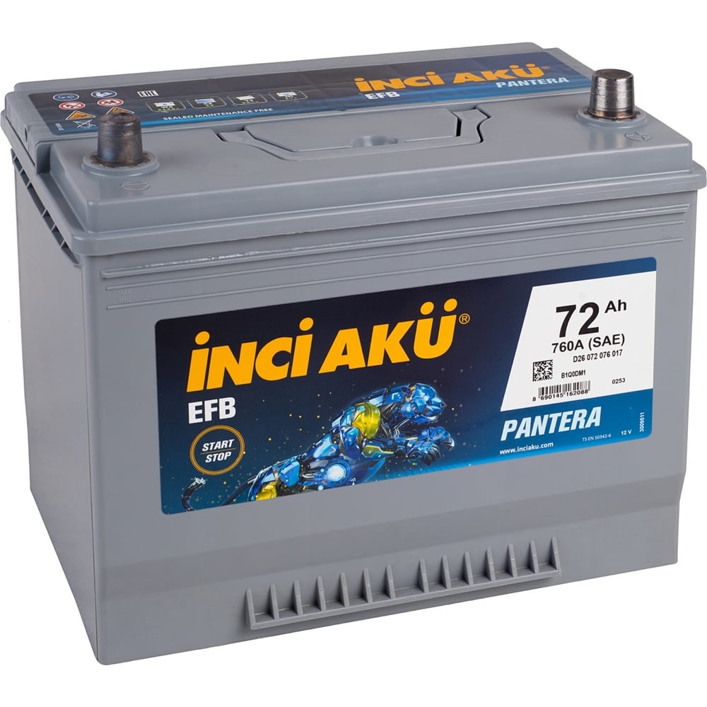 Аккумулятор INCI AKU EFB 72R 760A, 264x173x225 461793 - выгодная цена ...