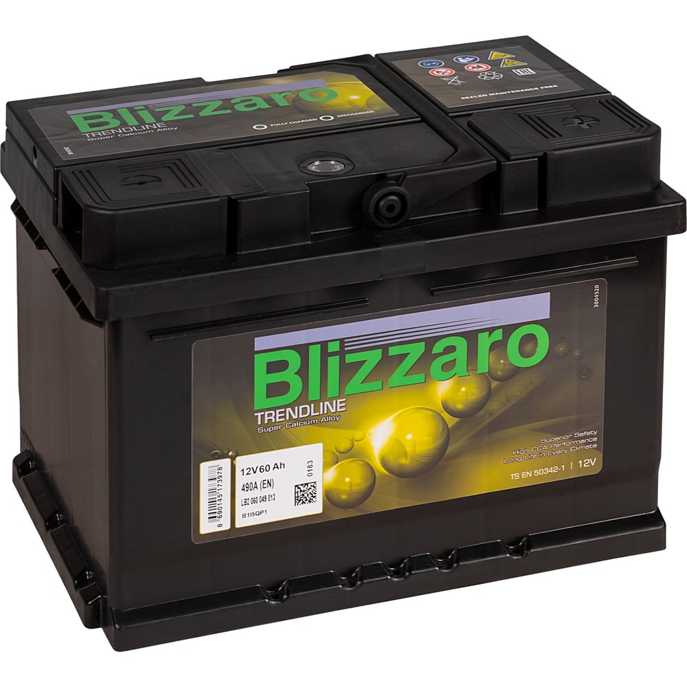 Аккумулятор BLIZZARO TRENDLINE 60RS 490A, 242x175x175 450723 - выгодная ...