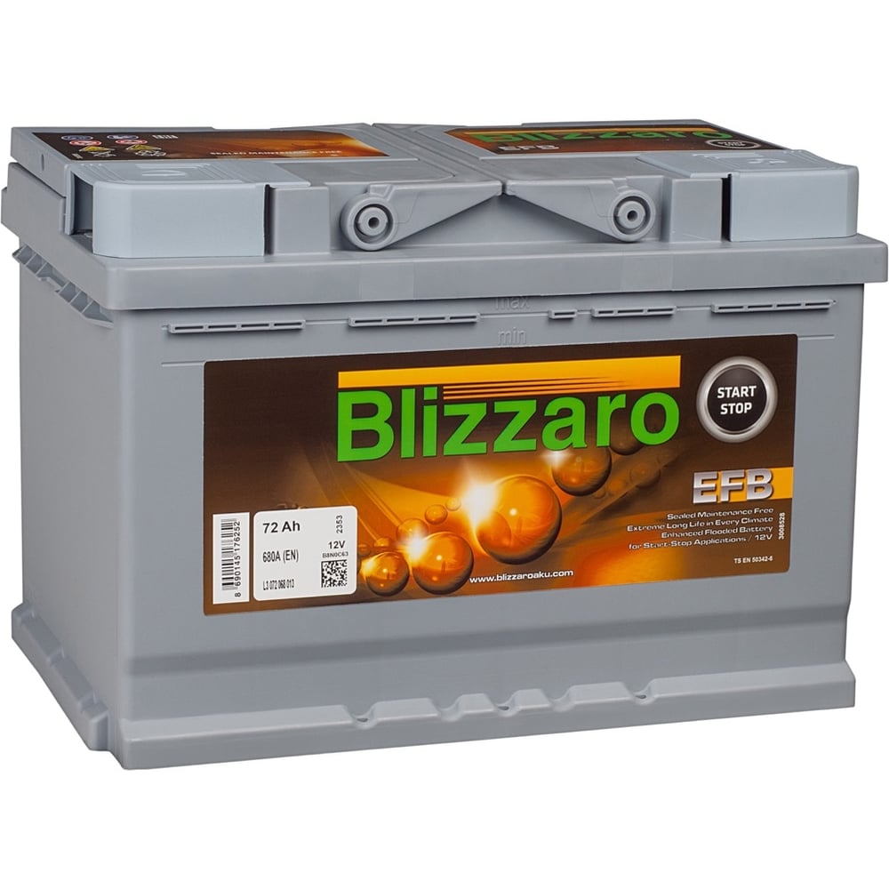 Аккумулятор BLIZZARO EFB 72R 680A, 278x175x190 462098 - выгодная цена ...