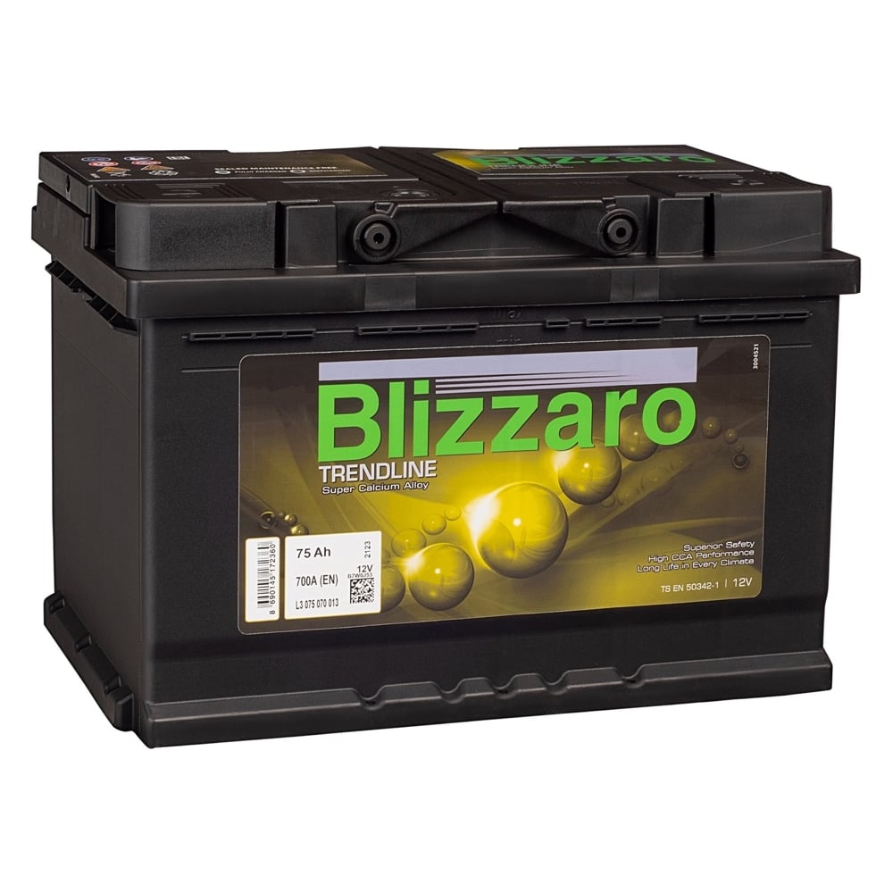 Аккумулятор BLIZZARO TRENDLINE 75R 700A, 278x175x190 450724 - выгодная ...