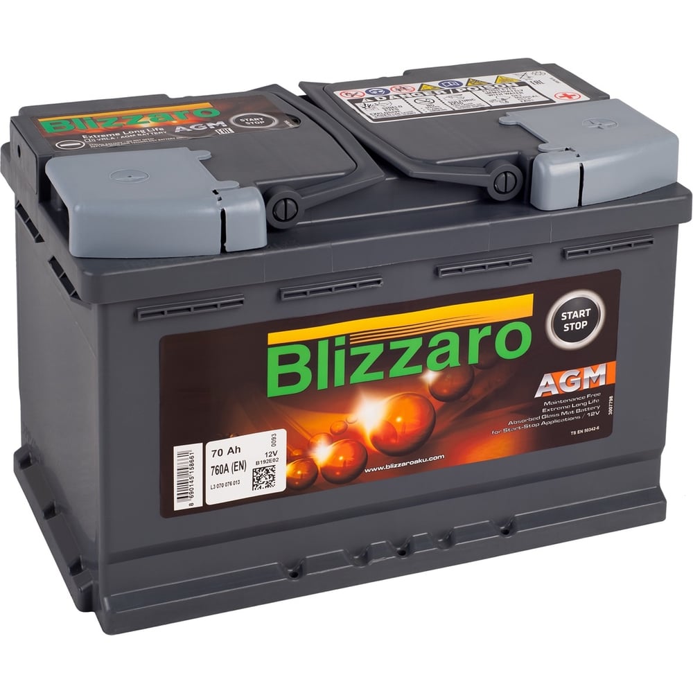 Аккумулятор BLIZZARO AGM 70R 760A, 278x175x190 462097 - выгодная цена ...