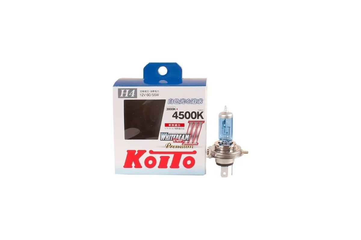 Высокотемпературная лампа KOITO Whitebeam Premium H4, 12 В, 60/55 Вт ...