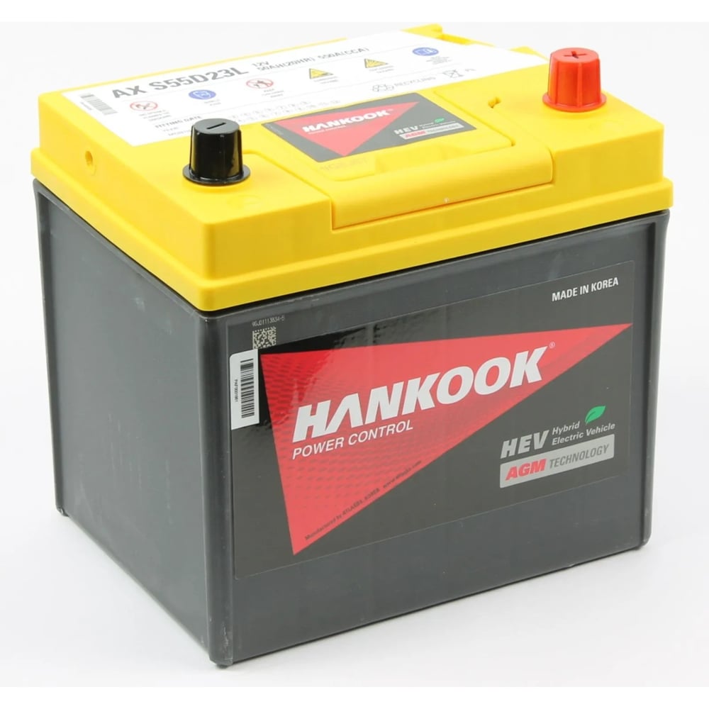 Автомобильный аккумулятор HANKOOK 6СТ-50.0 (55D23L) AGM AGM S55D23L ...