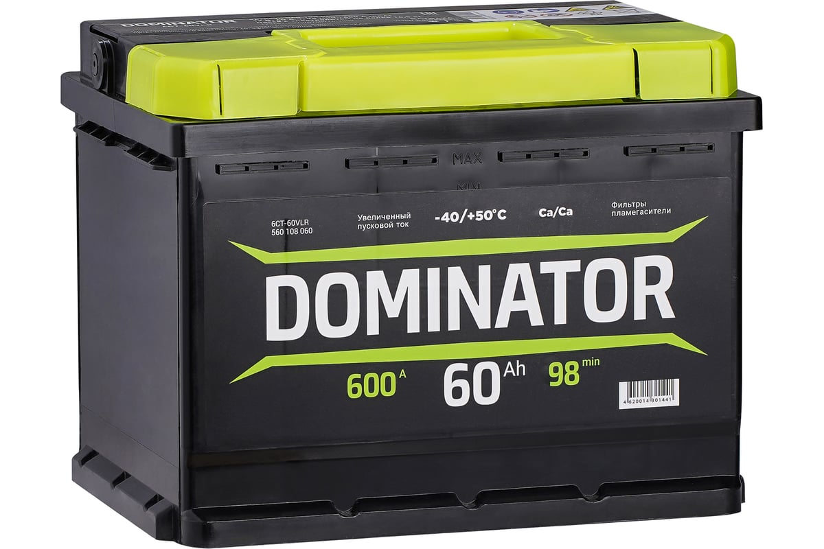 Аккумулятор DOMINATOR 6 СТ 60 Ач 0 LR, 600 А ССА, 560108060 - выгодная ...