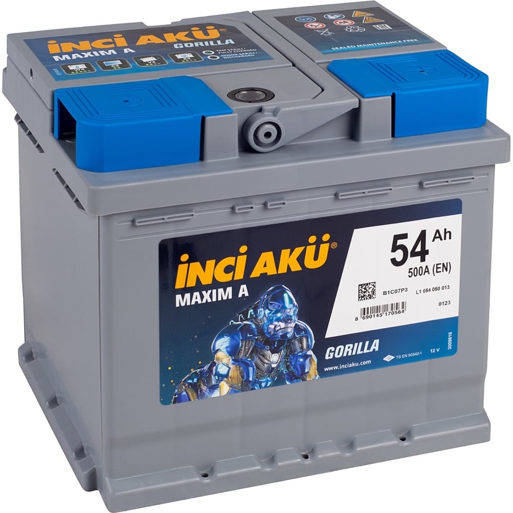 Аккумулятор INCI AKU Maxim A 54R 500 A, 207x175x190 мм 462586 ...