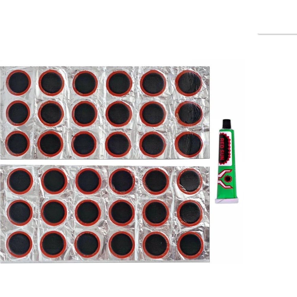 Набор для ремонта камер TopAuto резиновые латки, клей, 36 шт., размер ...