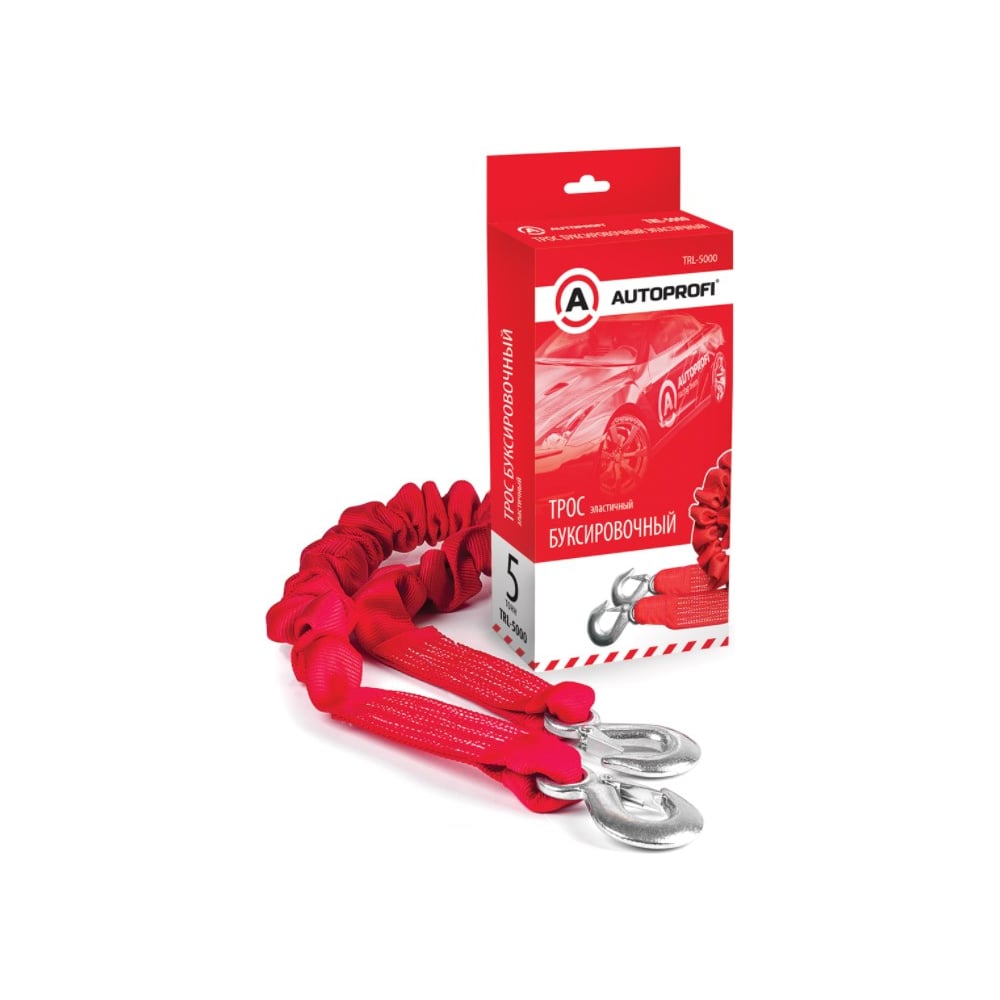 Буксировочный трос AUTOPROFI строп-лента, эластичный, 5т, 1,5-4м, 2 ...