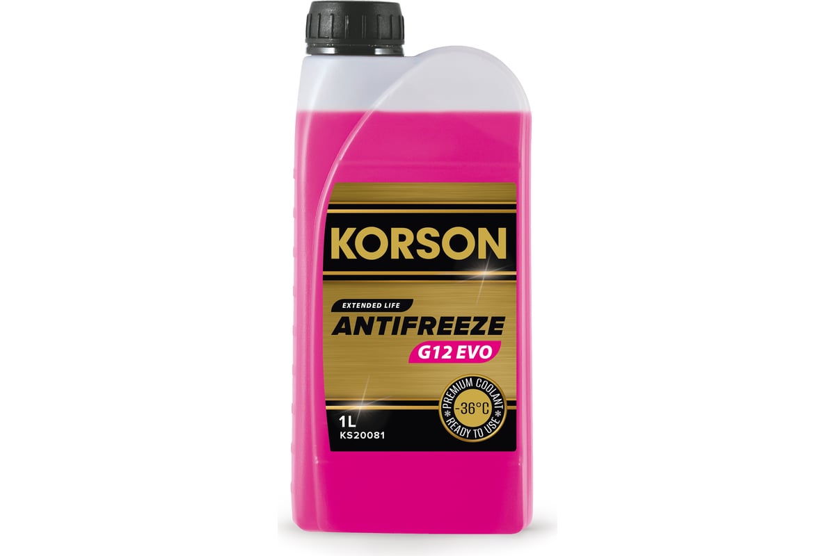 Антифриз Korson g12 evo -36 pink 1 л KS20081 - выгодная цена, отзывы ...