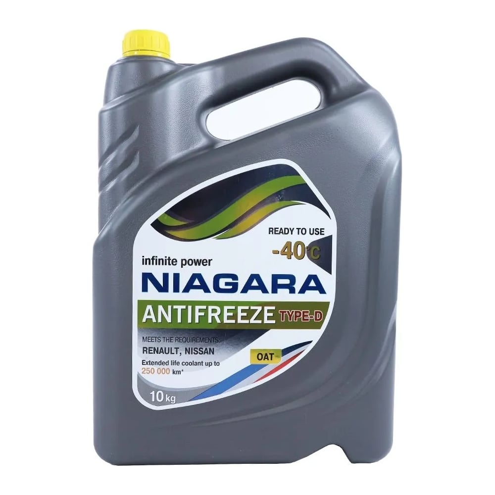 Охлаждающая жидкость NIAGARA Антифриз Ниагара Type-D 40 (желтый) 10 кг ...