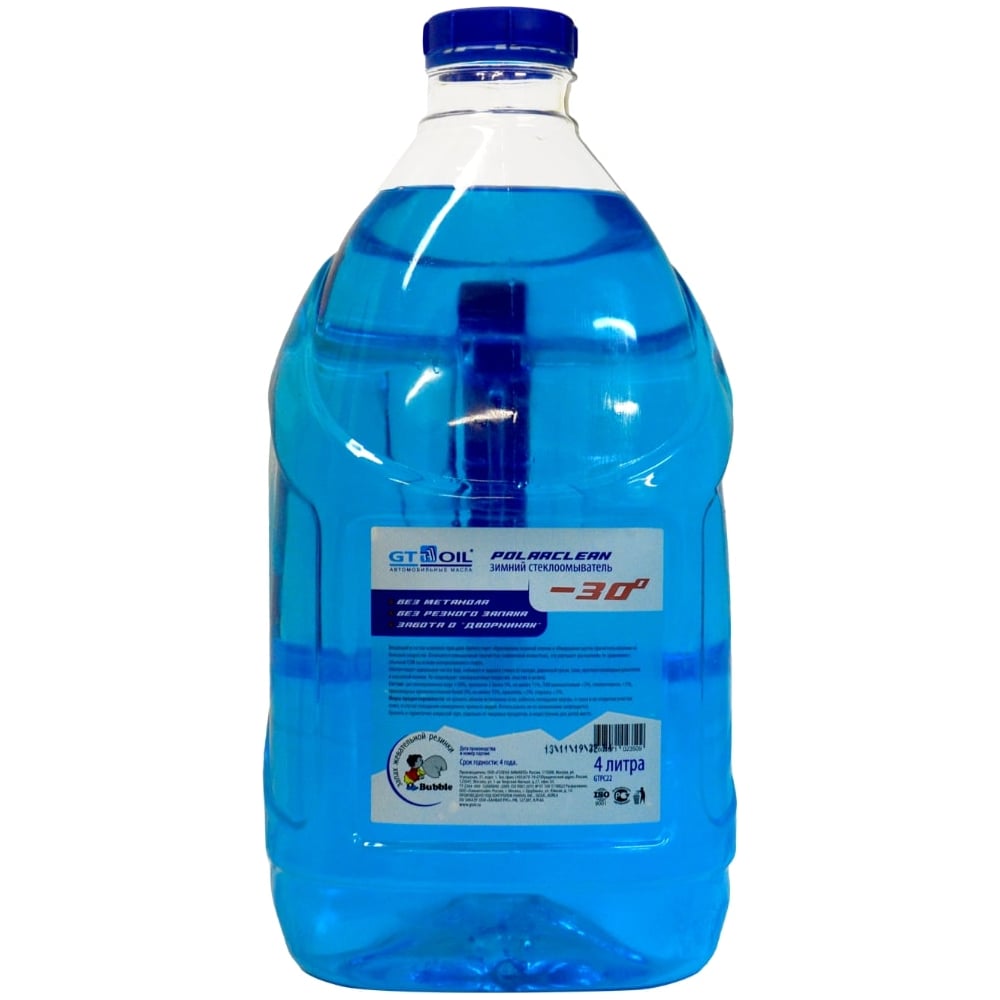 Стеклоомыватель зимний GT Polarclean, -30, 4л GT OIL, 4607071023493 ...