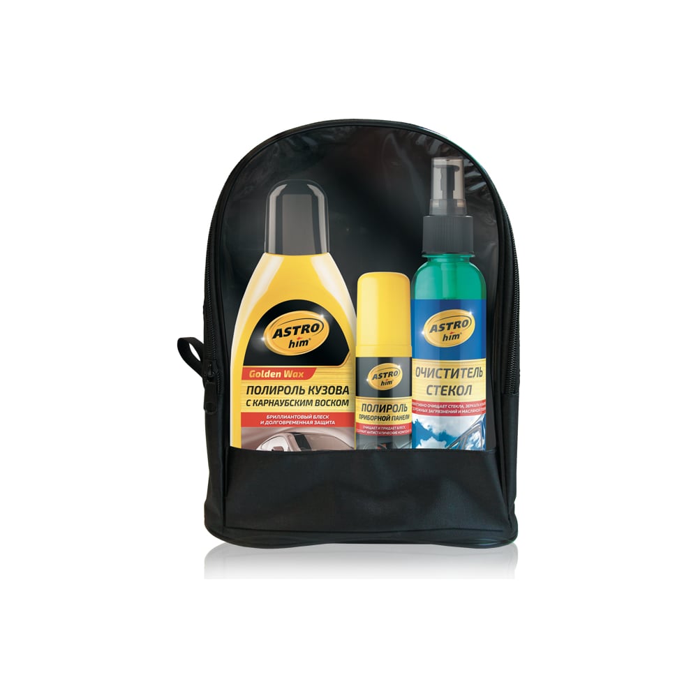Подарочный набор Astrohim Ас-520 полироль приборной панели, полироль с карнаубским воском ...