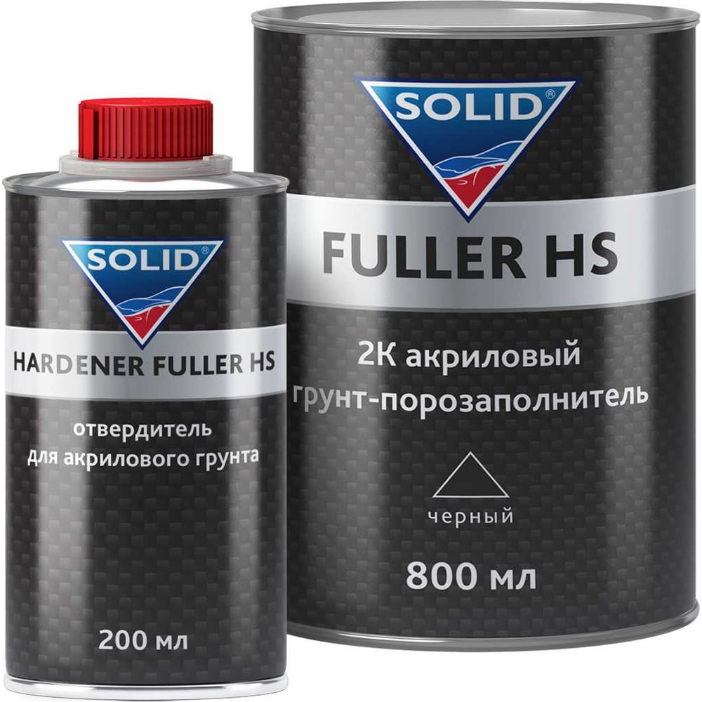 Грунт-наполнитель SOLID PROF FULLER HS BLACK (800+200 мл) 4+1, цвет: черный (в комплекте) 531. ...
