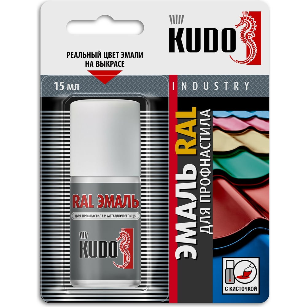Эмаль ремонтная во флаконе с кисточкой KUDO RAL 9003 сигнальная белая KU-7RAL9003 - выгодная ...