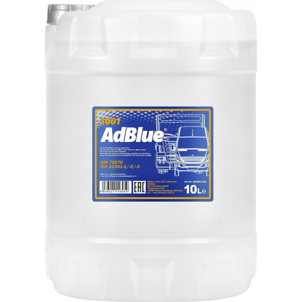 Рабочая жидкость для катализатора SCR MANNOL AdBlue 10 л 2448 ...