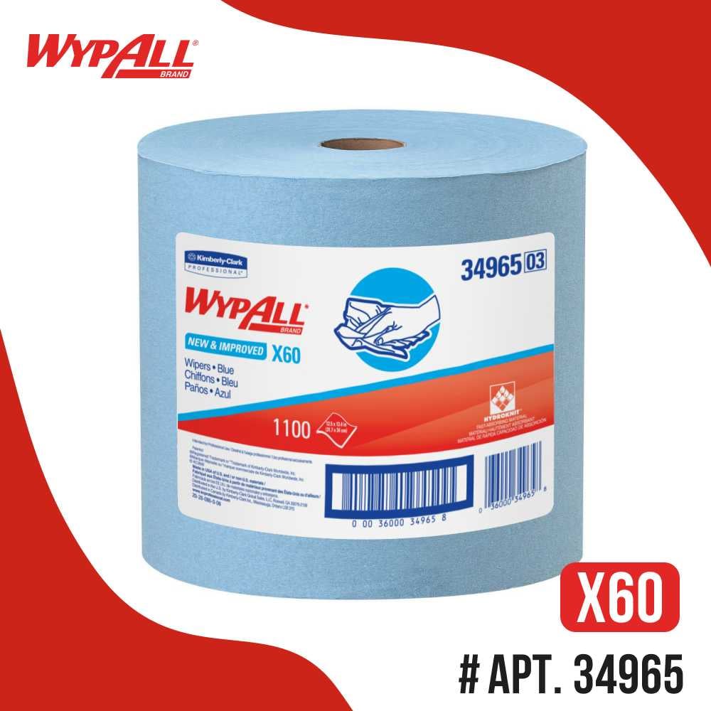 Протирочные салфетки Kimberly-Clark WypAll X60 большой рулон, синий ...