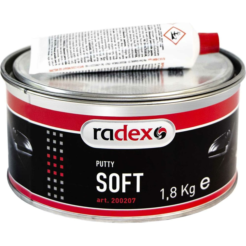 Шпатлевка полиэфирная наполняющая Radex SOFT с отвердителем 1,8 кг (12302) 200207 - выгодная ...