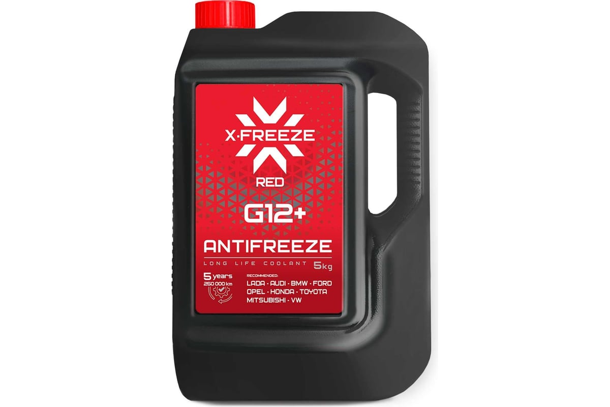 Антифриз X-Freeze G12+ красный, 5 кг, 430140009 - выгодная цена, отзывы, характеристики, фото ...