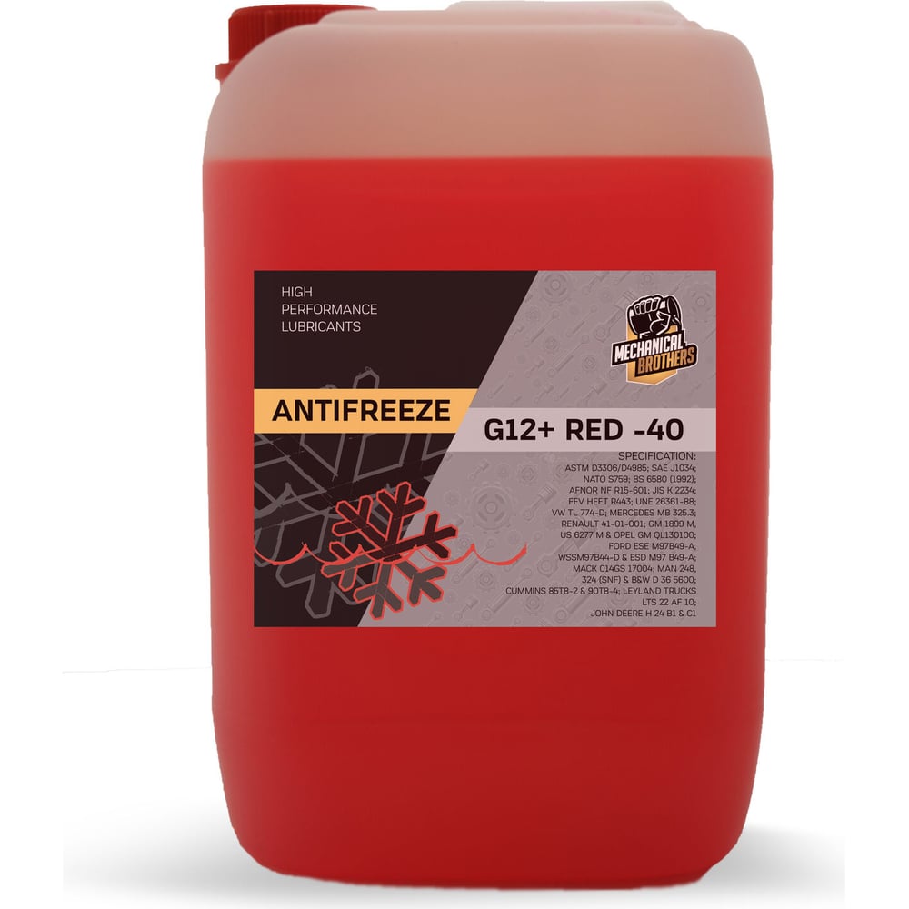 Охлаждающая жидкость MECHANICAL BROTHERS Mb antifreeze g12+ red 20л 4673725540098 - выгодная ...