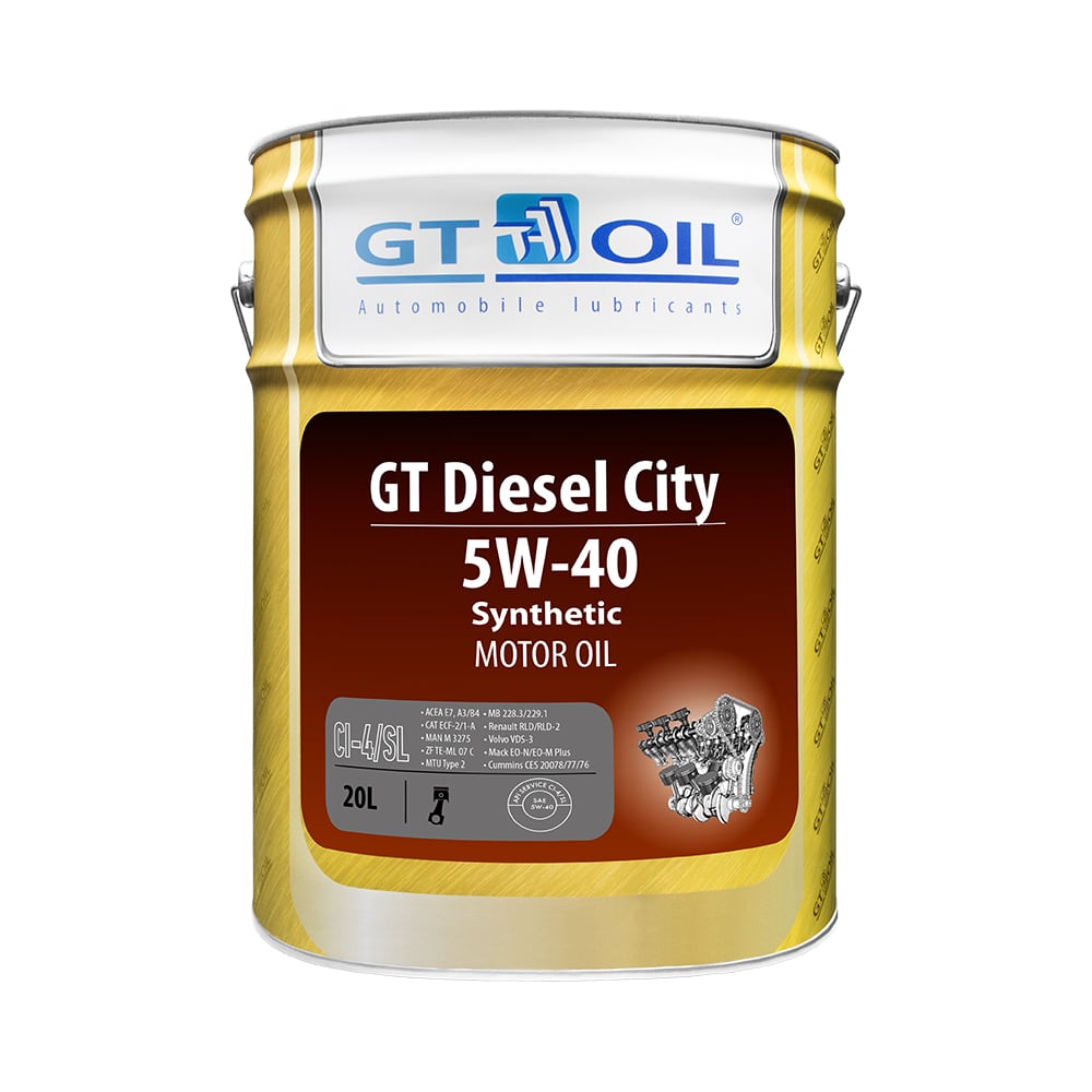 Масло Diesel City, SAE 5W-40, API CI-4/SL, 20 л GT OIL 8809059408018 ...