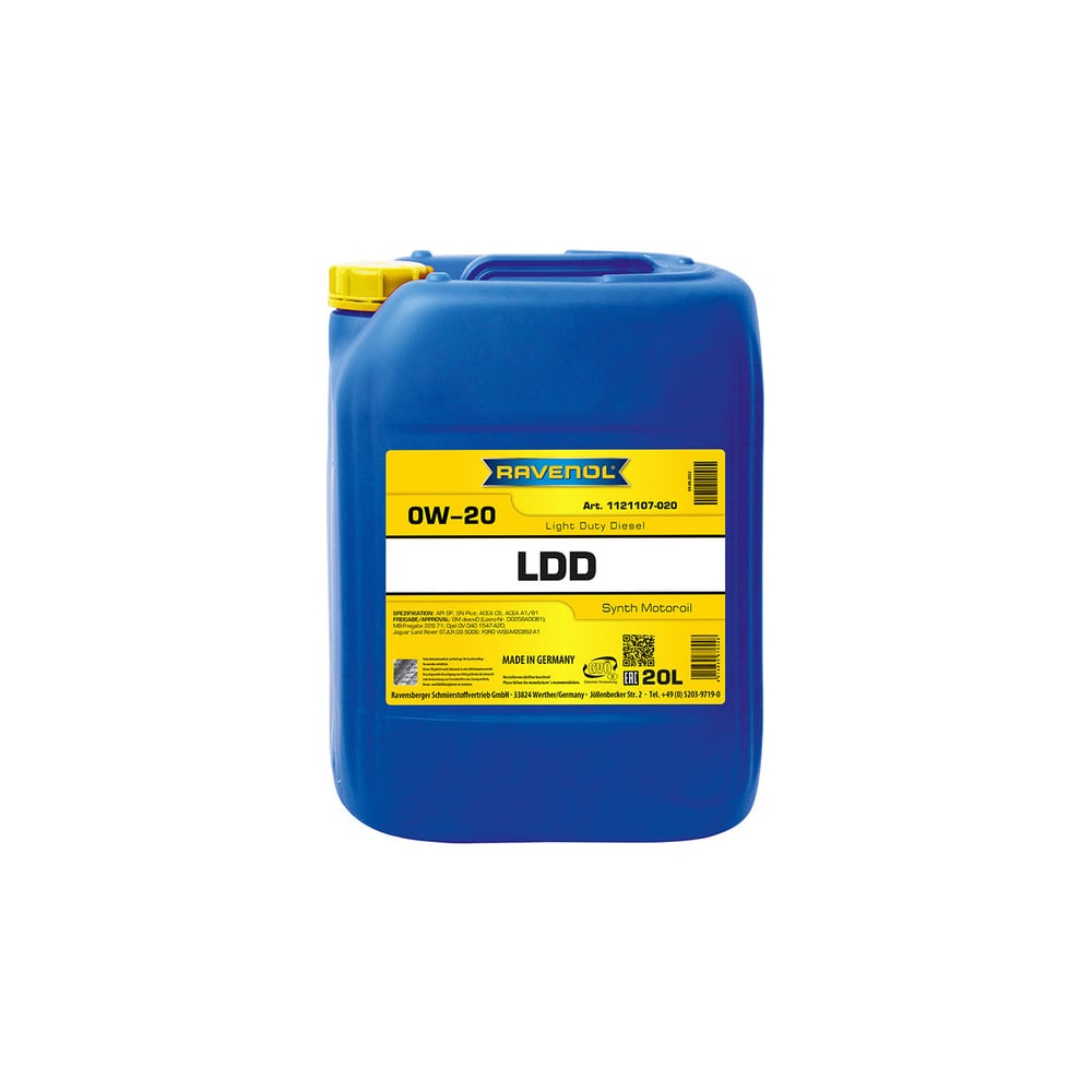 Моторное масло RAVENOL LDD Light Duty Diesel SAE 0W-20, 20 л ecobox ...