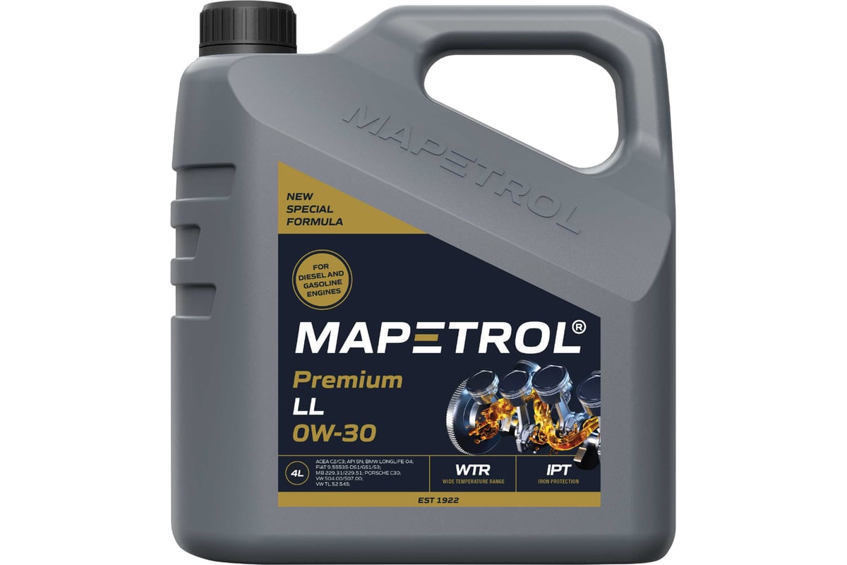 Моторное масло MAPETROL PREMIUM LL 0W-30 4 л MAP0096 - выгодная цена, отзывы, характеристики ...