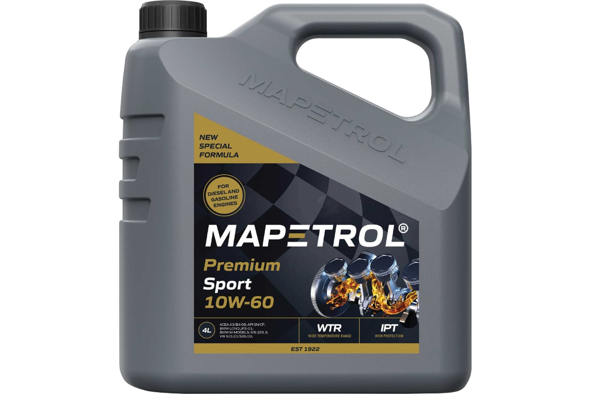 Моторное масло MAPETROL PREMIUM SPORT 10W-60 4 л MAP0150 - выгодная цена, отзывы, характеристики ...