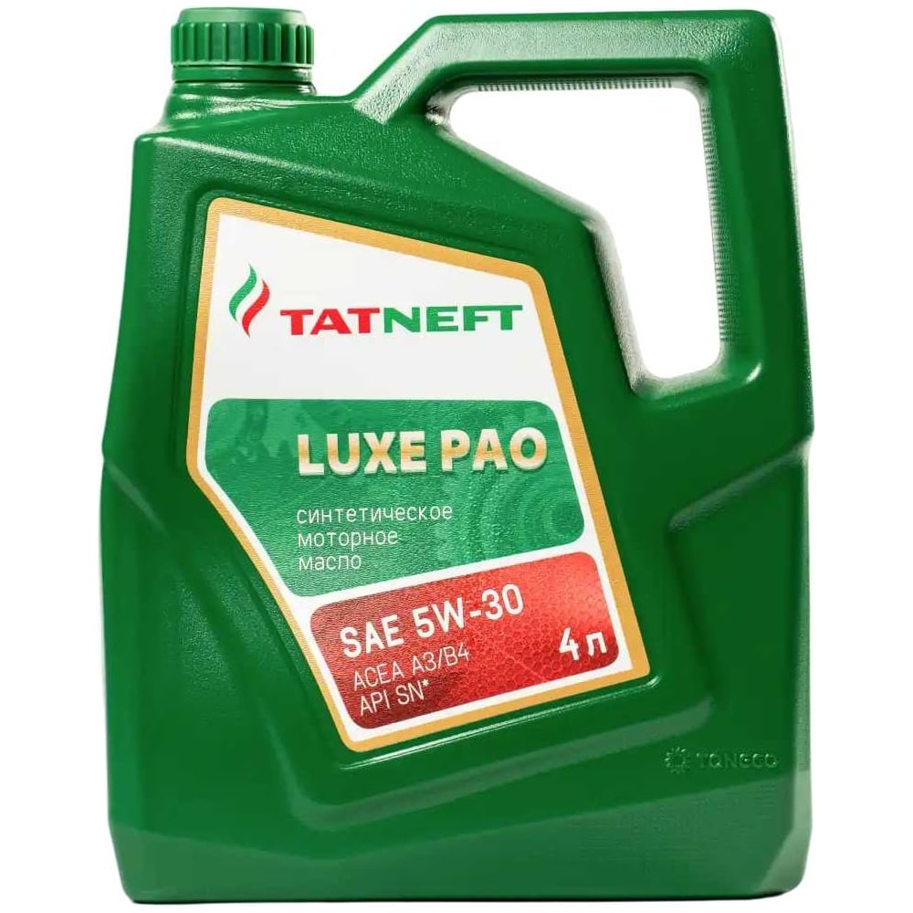 Масло моторное ТАТНЕФТЬ LUXE PAO синтетика SAE 5W-30 4л 0000001051580 ...