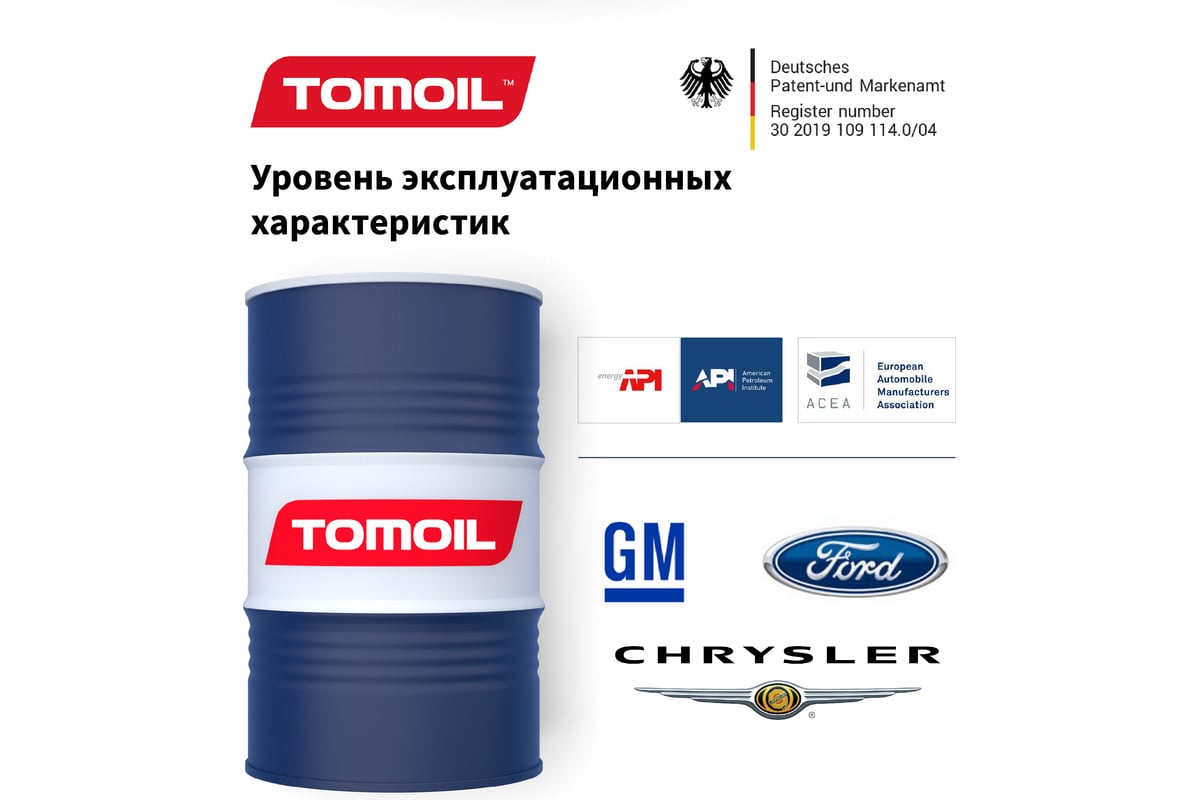 Моторное масло TOMOIL Engine Oil 5W-20 SN/CF, бочка 200 л 7100000319 ...