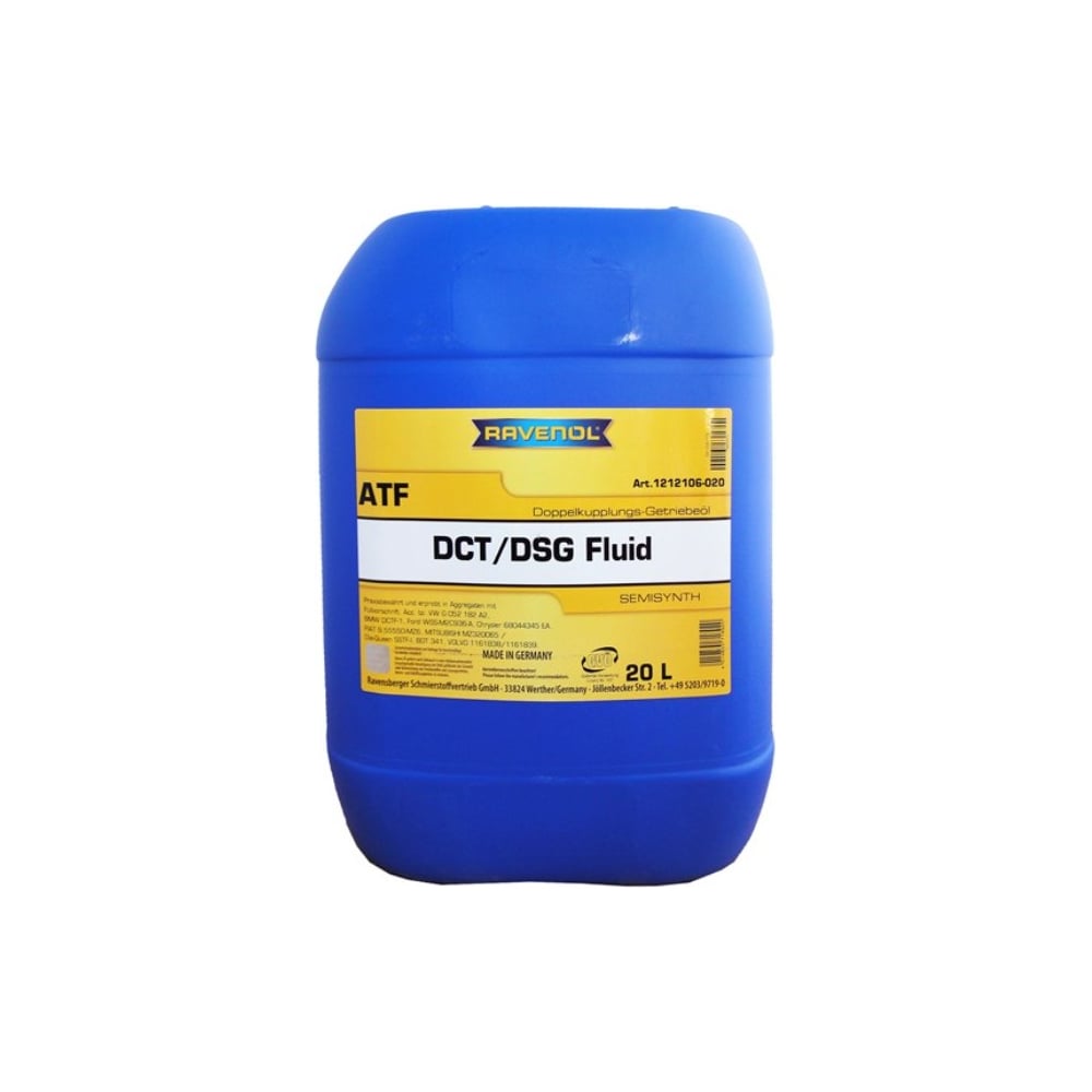 Масло трансмиссионное DCT/ DSG Getriebe Fluid new 20 л RAVENOL 1212106 ...