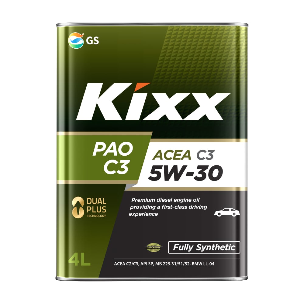 Моторное синтетическое масло KIXX PAO 5W30, API SP, ACEA C3 /4л ...