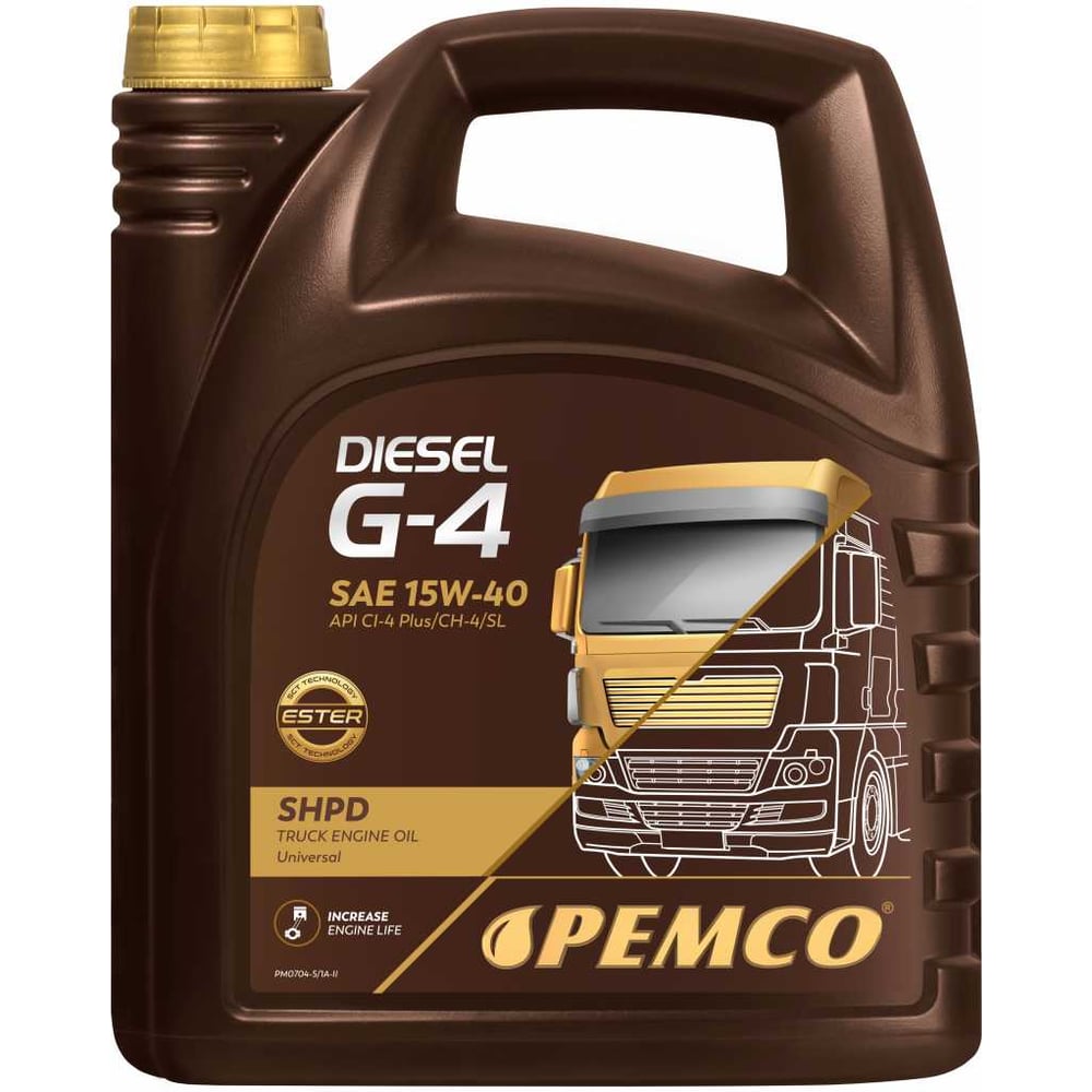 Минеральное моторное масло Pemco G-4 DIESEL SHPD 15W40 5 л. PM0704-5-E - выгодная цена, отзывы ...