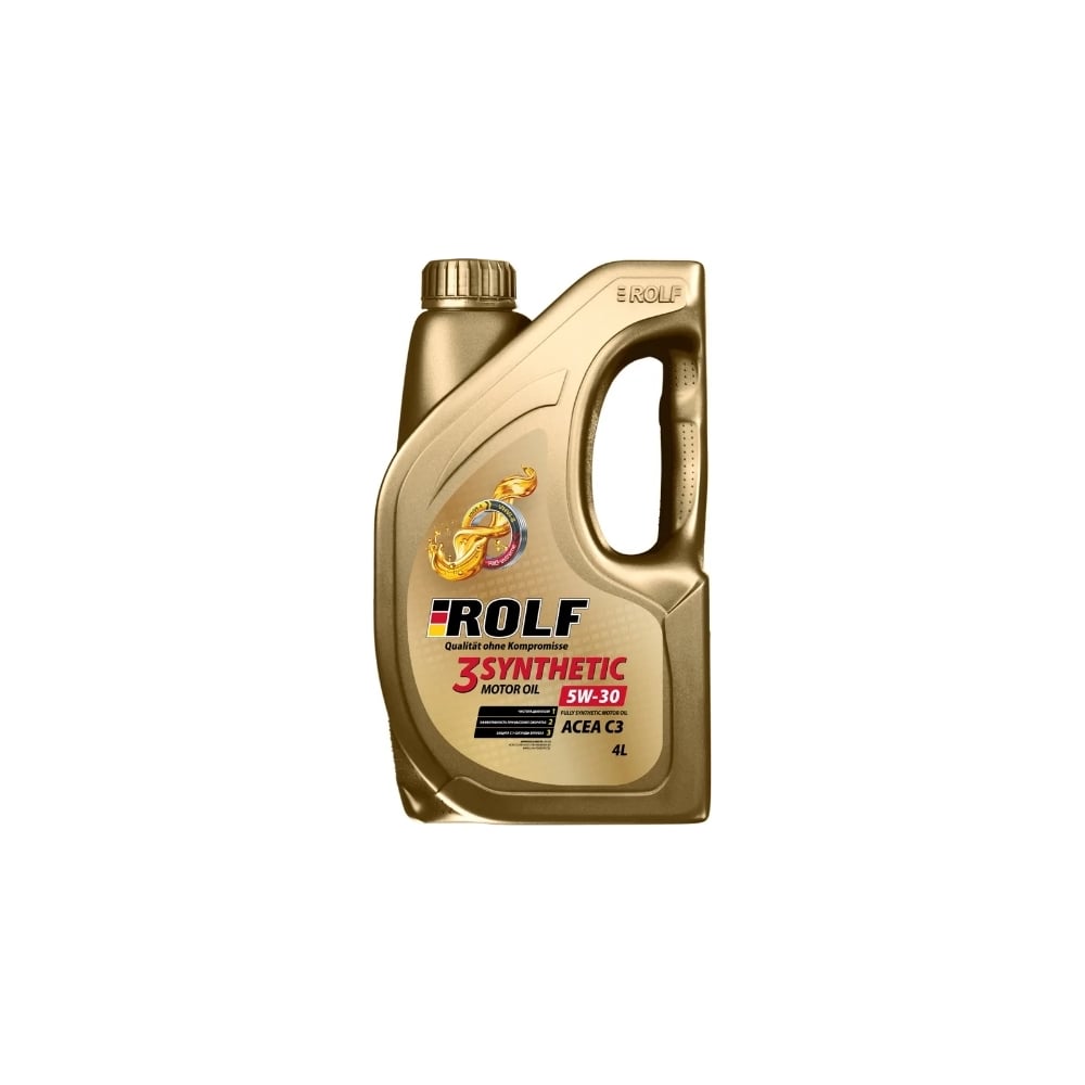 Моторное масло Rolf 3-SYNTHETIC синтетическое, 5W-30, ACEA C3, 4 л ...