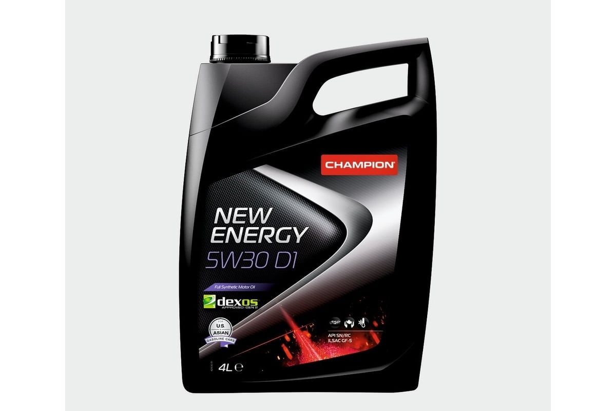 Моторное синтетическое масло Champion NEW ENERGY 5W30 D1, API: SN Plus ...