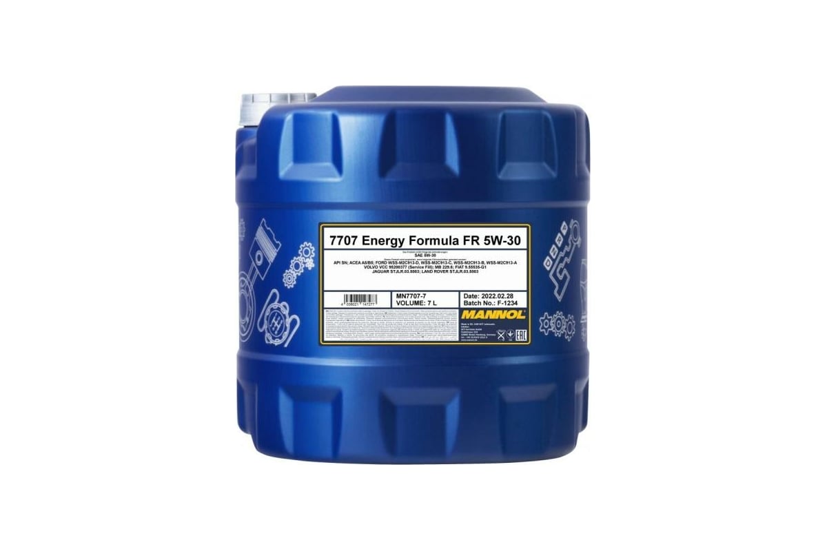 Синтетическое моторное масло MANNOL ENERGY FORMULA FR 5W-30, 7 л 77077 ...