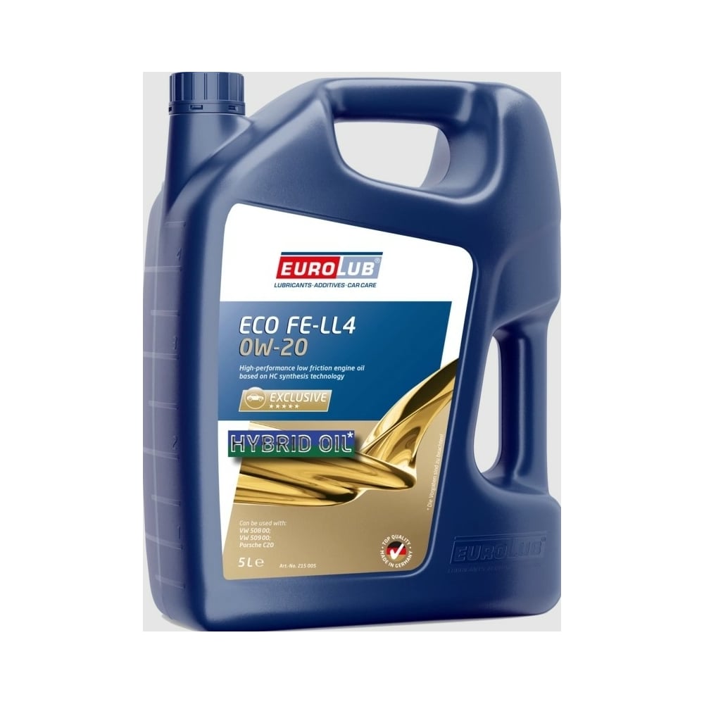 Моторное масло EUROLUB ECO FE-LL4 0W-20, ACEA C5, синтетическое, 5 л ...