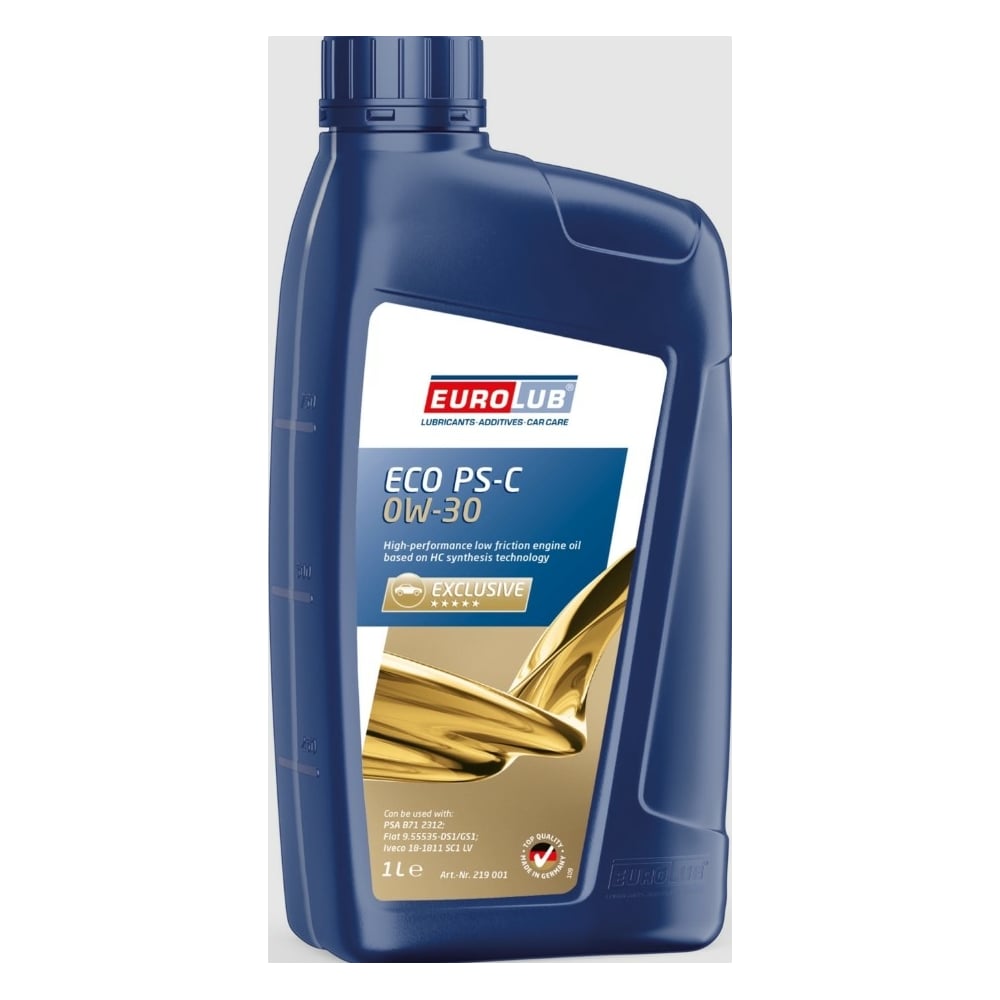 Моторное масло EUROLUB ECO PS-C 0W-30, ACEA C2, синтетическое, 1 л ...