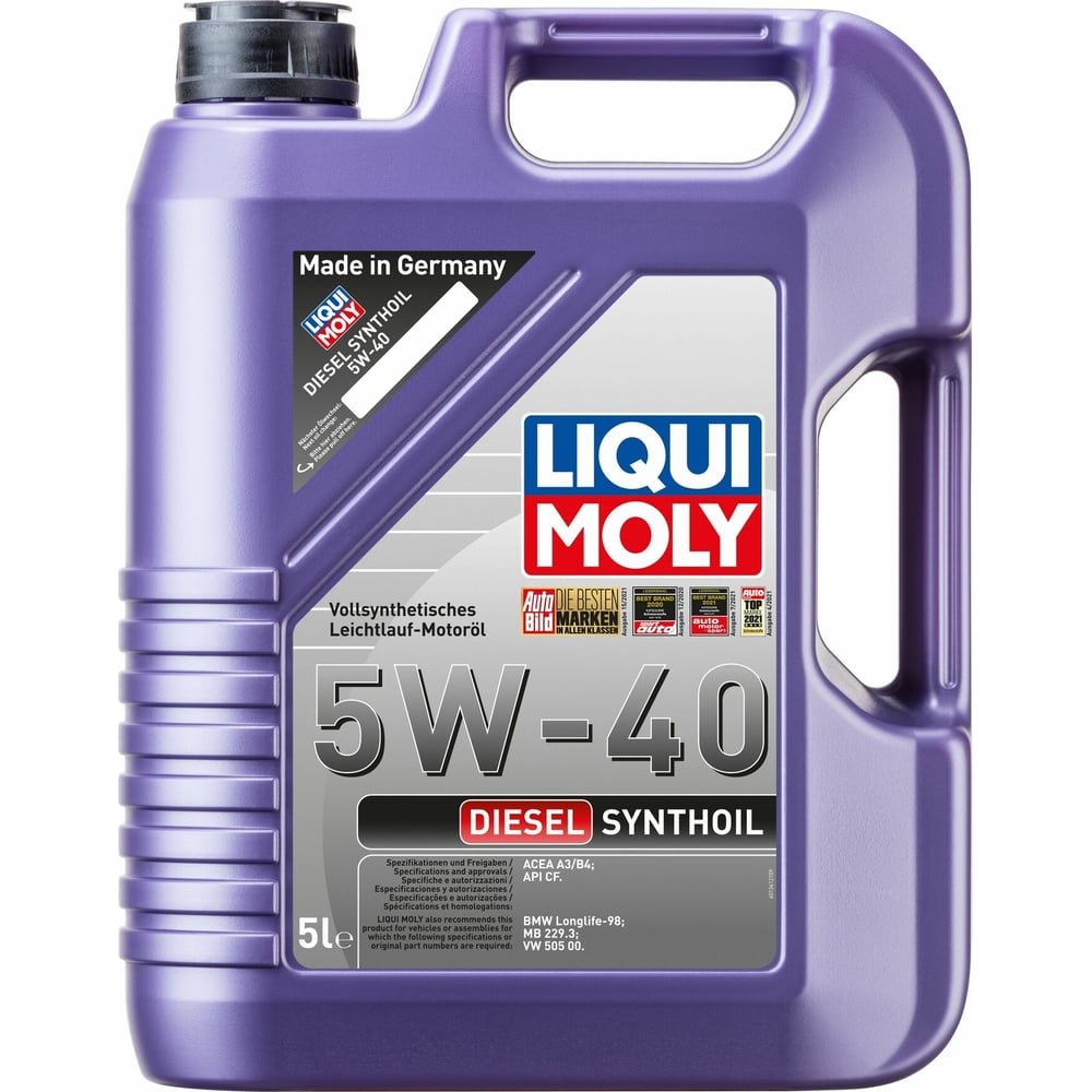 Моторное масло LIQUI MOLY Diesel Synthoil синтетическое, 5W-40, CF, A3 ...