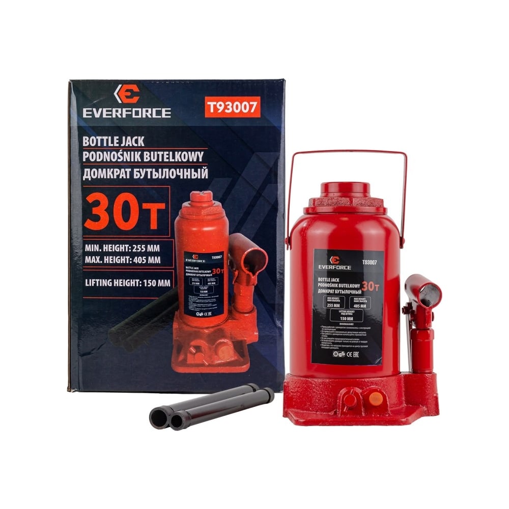 Бутылочный домкрат EVERFORCE 30т EF-T93007(52658) - купить для автосервиса и гаража по выгодной ...