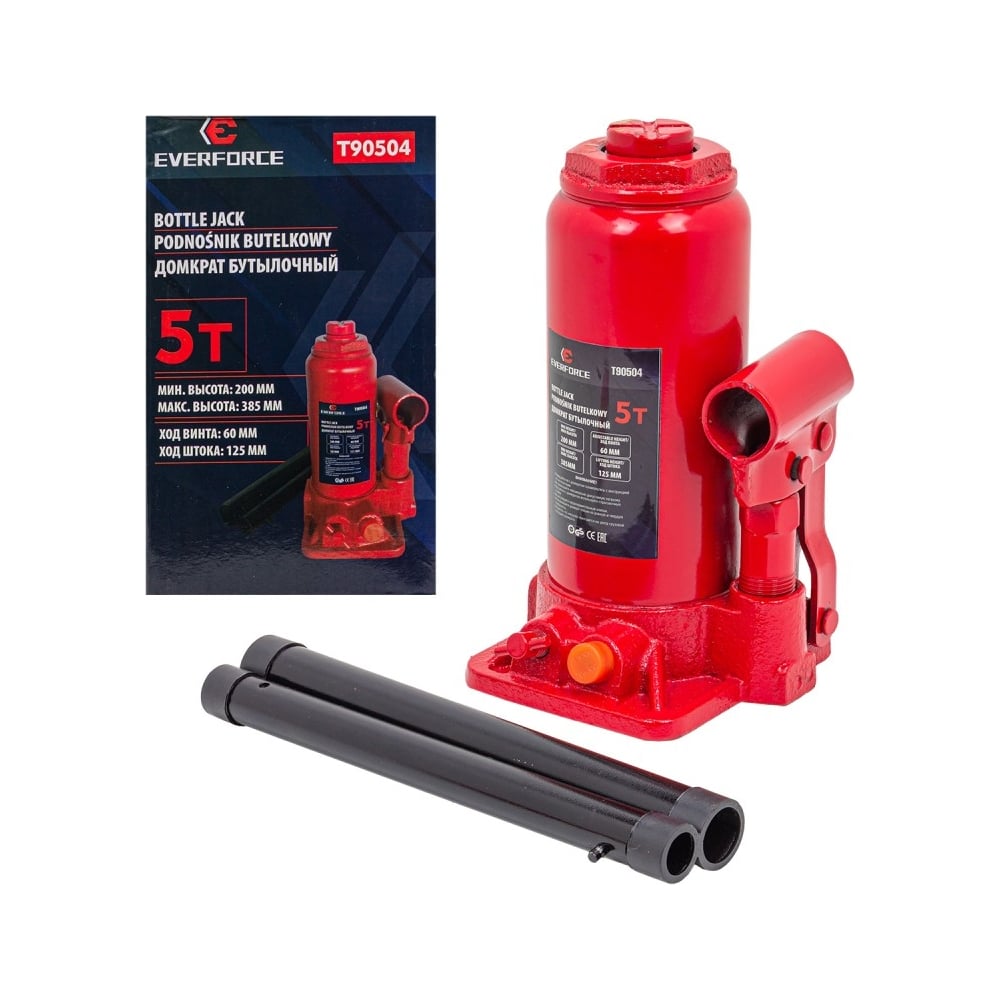 Домкрат бутылочный EVERFORCE 5т EF-T90504(52651) - купить для автосервиса и гаража по выгодной ...