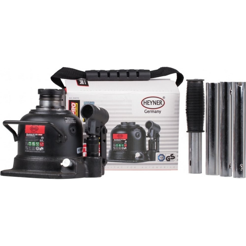 Бутылочный домкрат Heyner 2-х ступ. низкопрофильный Премиум 8 т. 346110 - купить для автосервиса ...