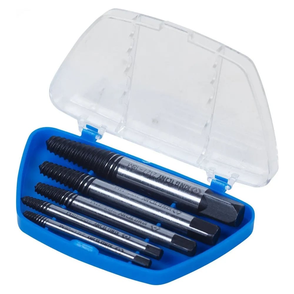 Экстракторы для выкручивания сломанных саморезов и болтов, набор 5 шт., М3-М18, с кейсом ...