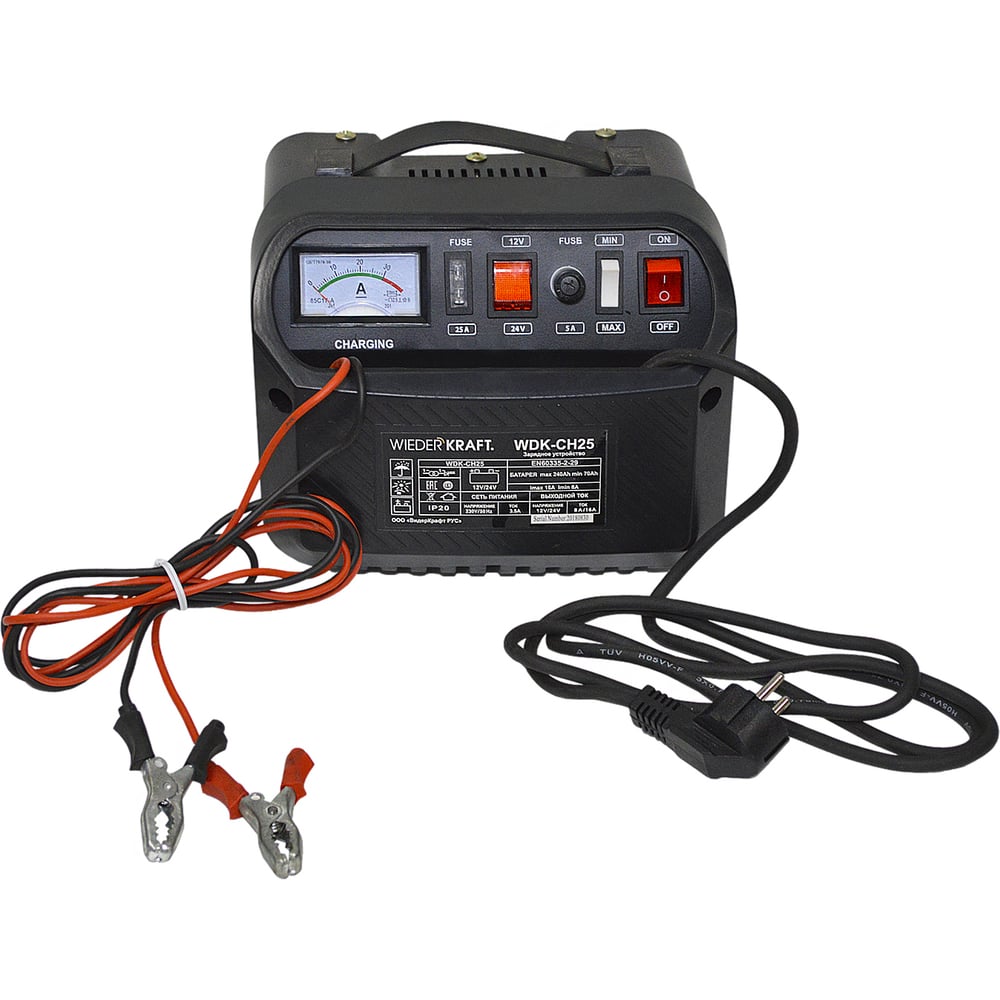 Зарядное устройство для аккумуляторов до 240А/ч WIEDERKRAFT 12/24V, ток ...