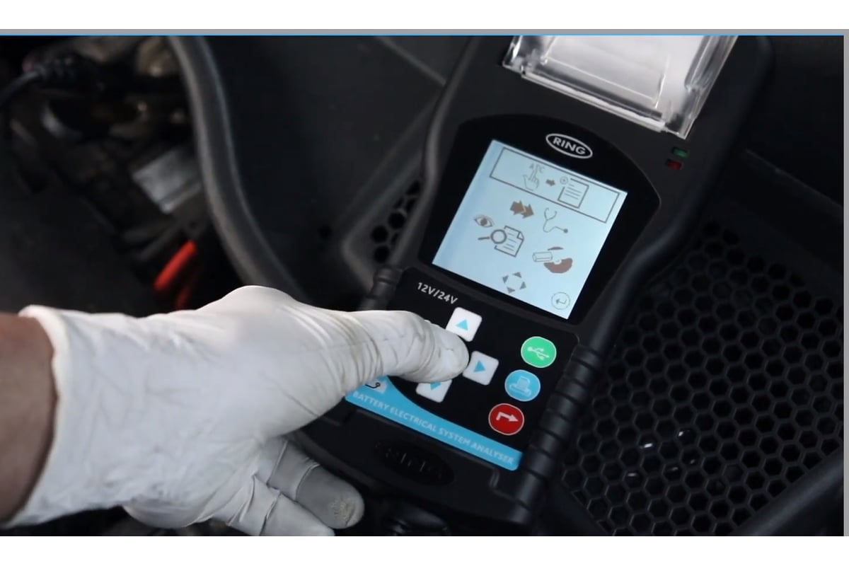 Тестер аккумуляторных батарей с термопринтером Ring Automotive RBAG750 ...