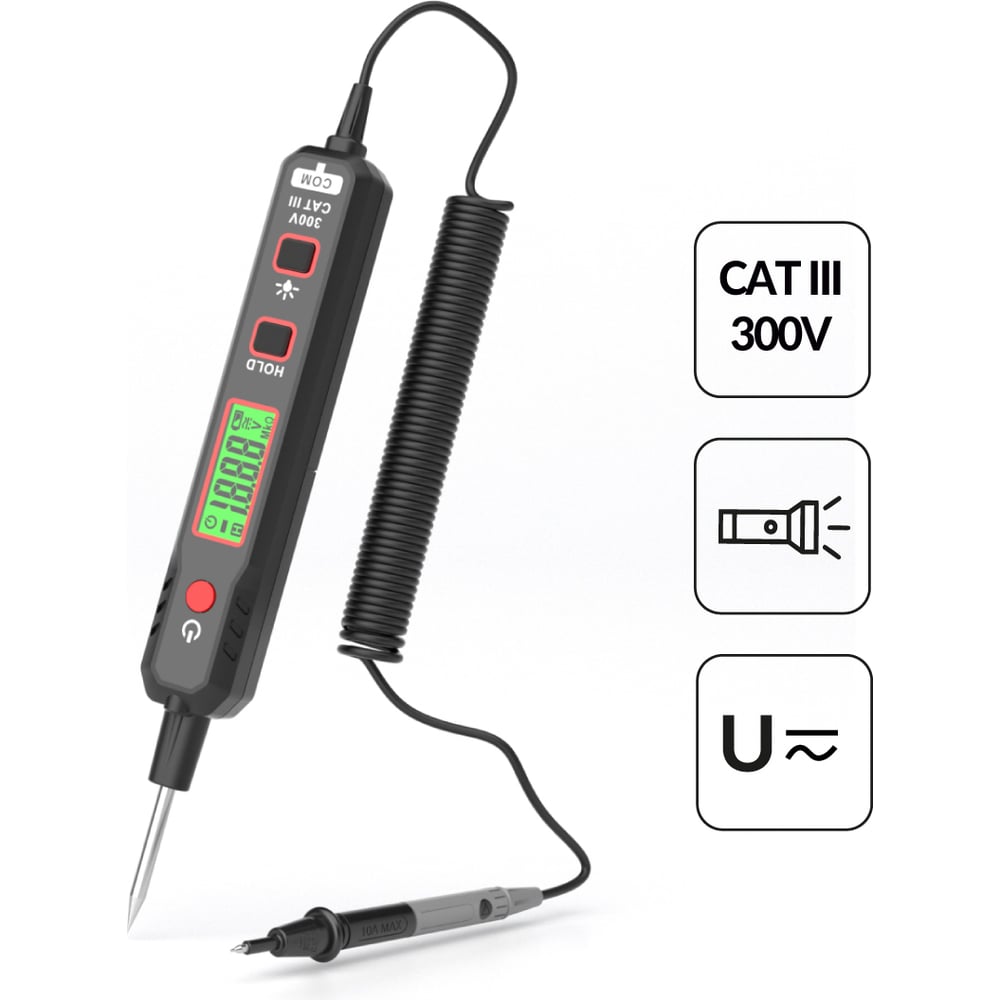Тестер напряжения и обрыва цепи автомобильный iCarTool AC/DC 300В IC ...