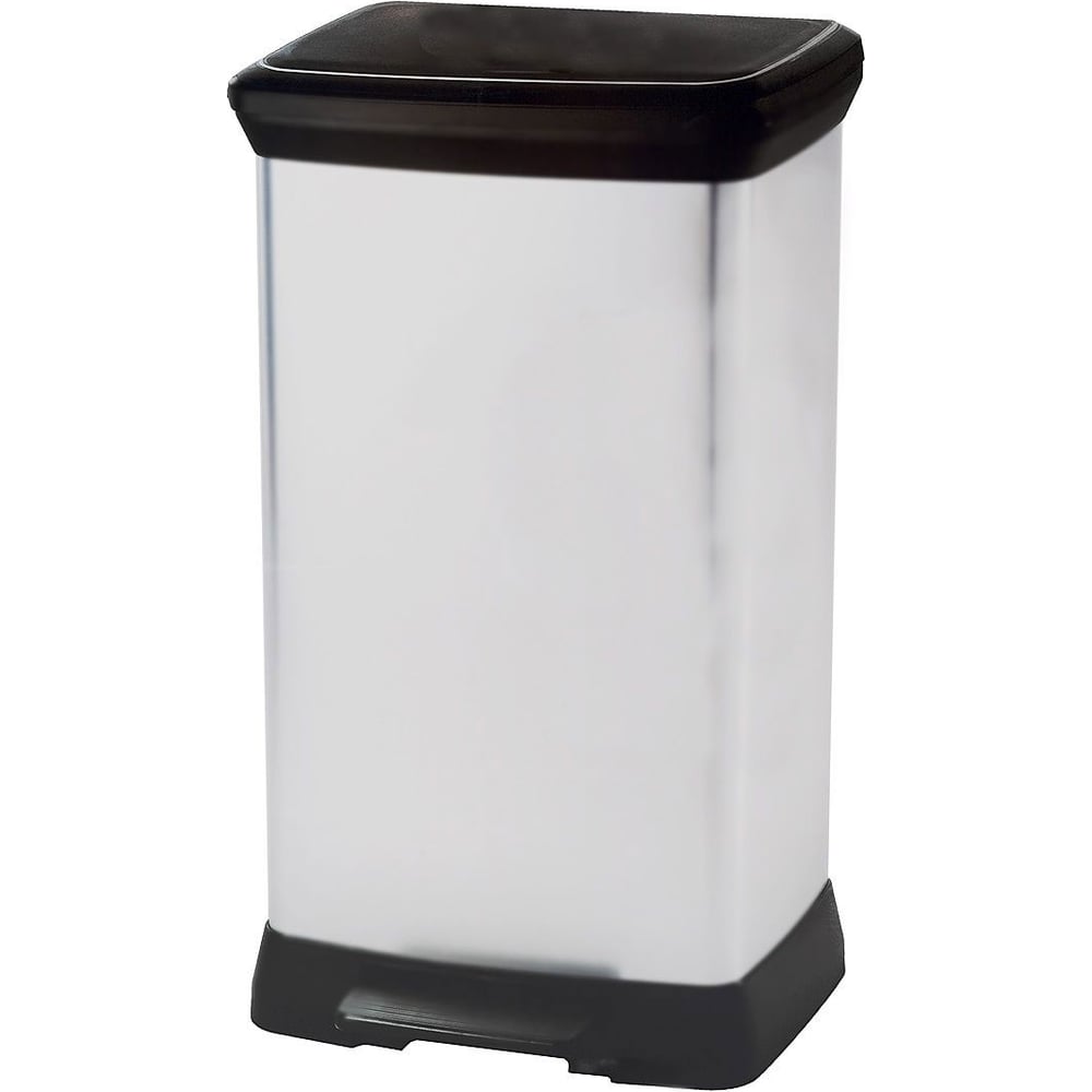 Контейнер для мусора с педалью DECO BIN 50л, цвет металлик CURVER 02162 ...