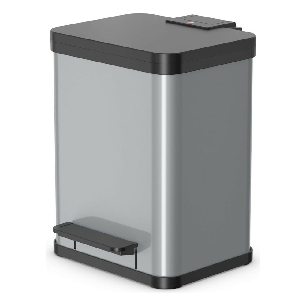 Мусорный контейнер Hailo Oko Duo Plus M 2x9 л сталь серебро 0622 220